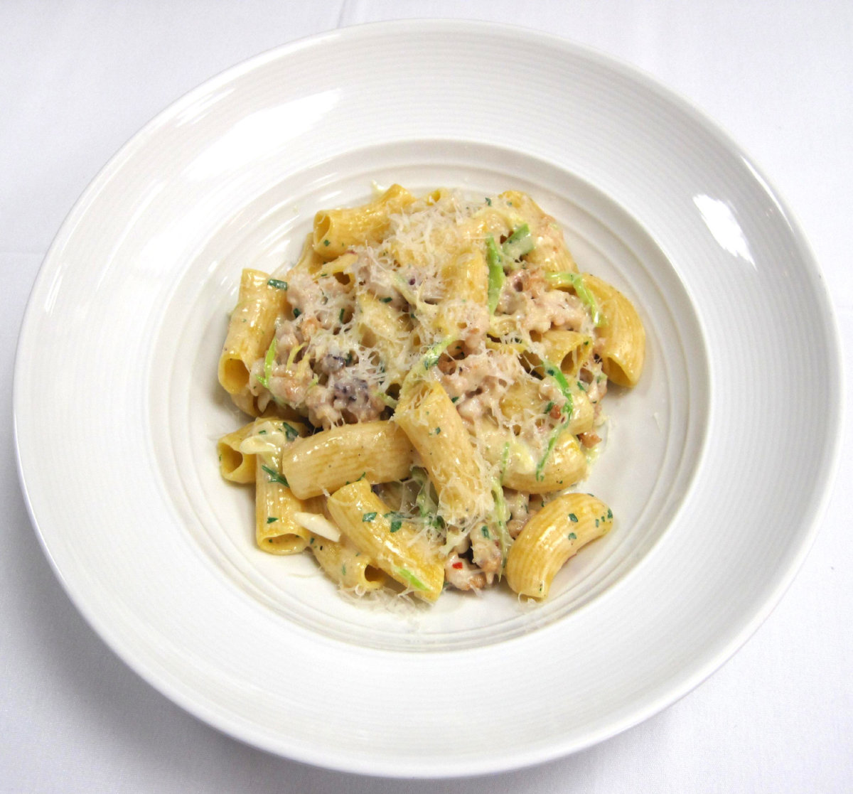 Rigatoni With Shrimp And Cuttlefish ‘Sausage’ And Pecorino Fonduta ...